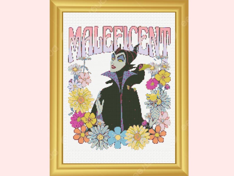 Maleficent Cross Stitch Pattern, Villains Cross Stitch Pattern ...