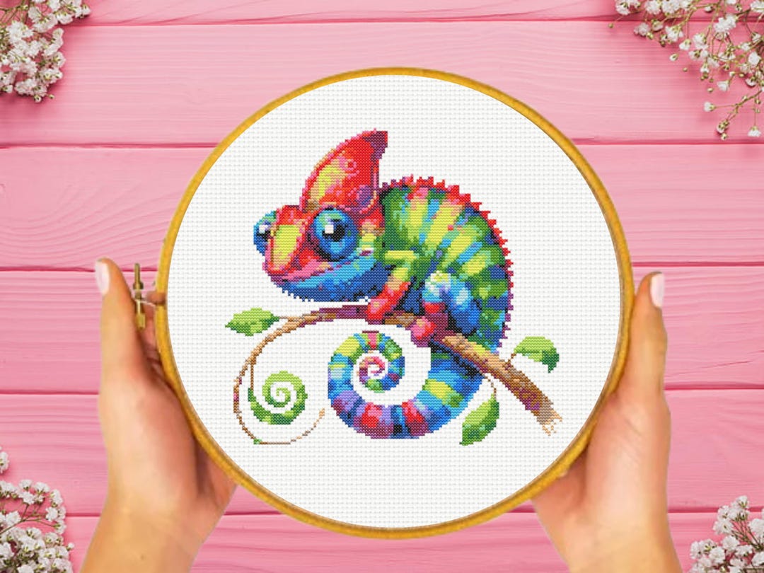 Chameleon Cross Stitch Pattern, Instant Download - Etsy