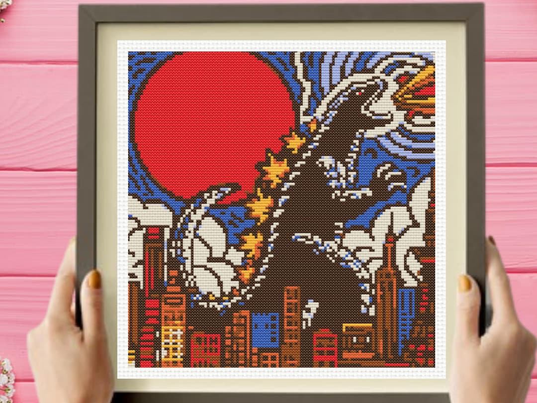 Godzilla Cross Stitch Pattern , Instrant Download - Etsy