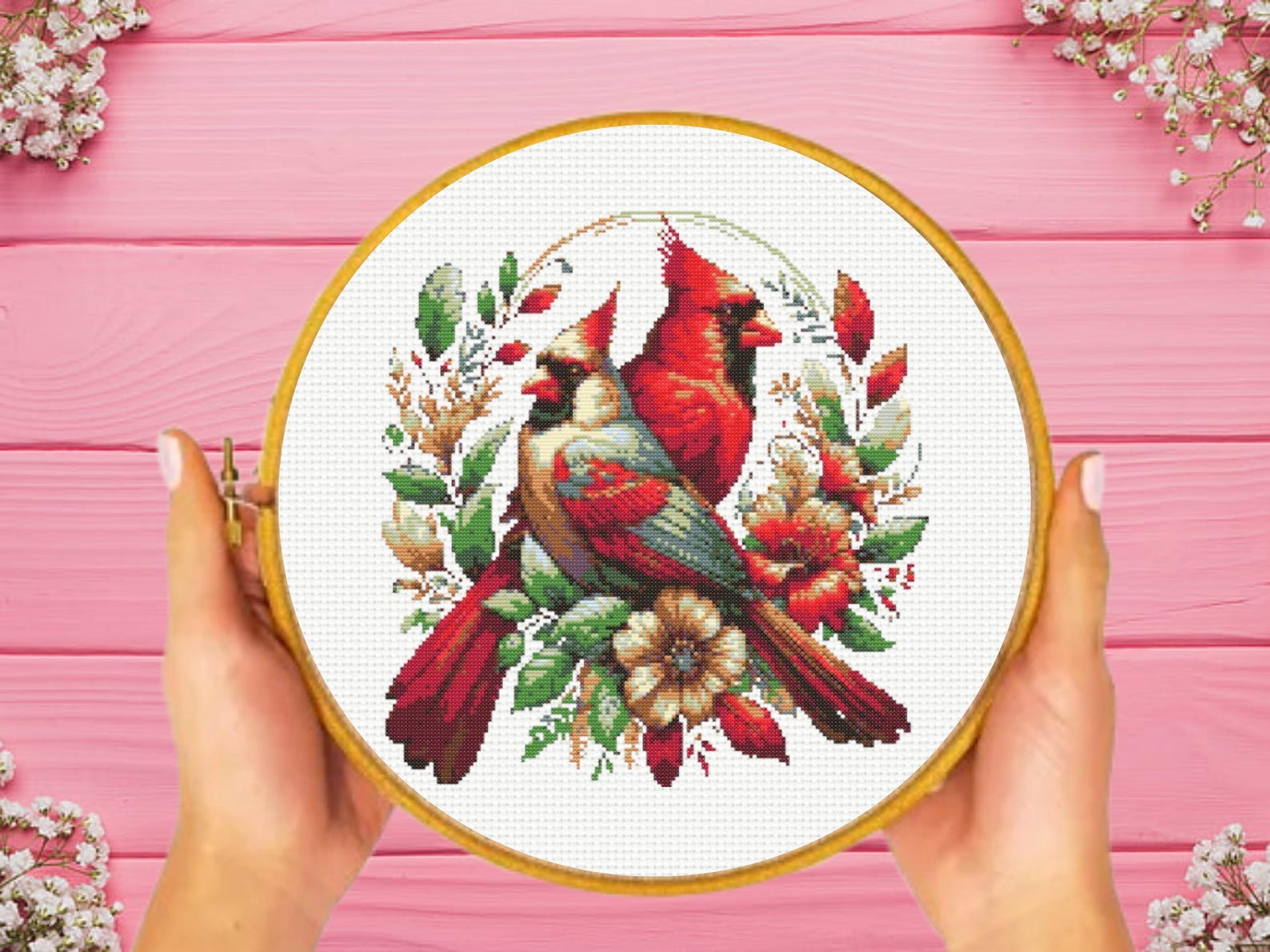 Red Cardinal Cross Stitch Pattern , Bird Cross Stitch Pattern, Instant ...