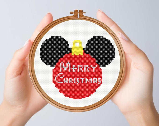 Cartoon Characters Cross Stitch Pattern, Mouse Head, Mini Pixel Cartoon ...