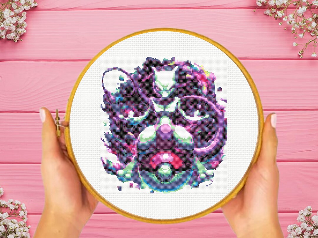 Mewtwo Cross Stitch Pattern , Pokemon Cross Stitch Pattern, Instant ...