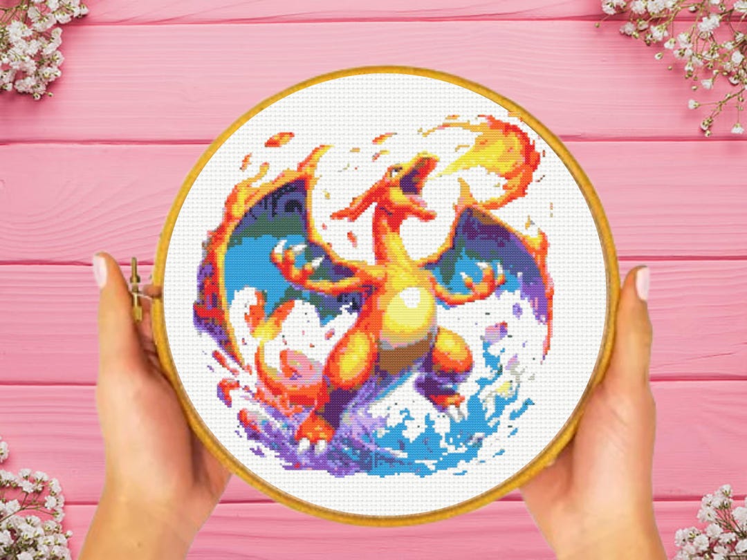 Charizard Cross Stitch Pattern , Pokemon Cross Stitch Pattern, Instant ...
