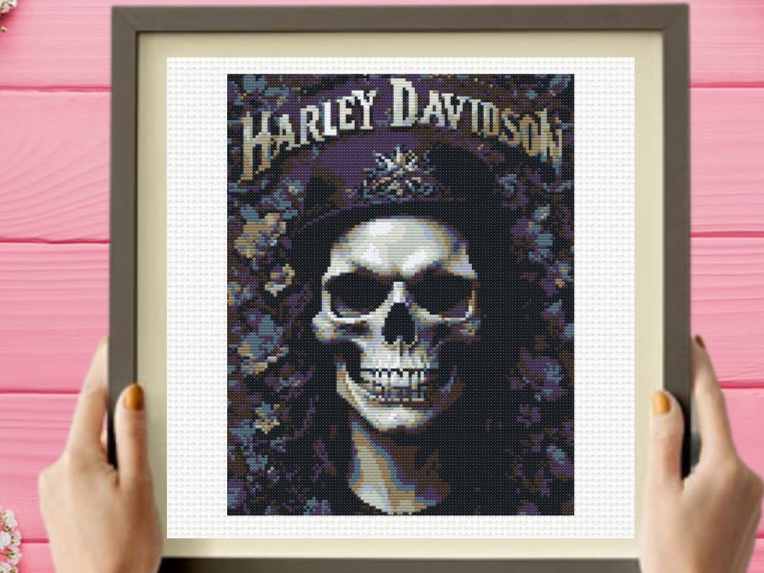 Harley Davidson Cross Stitch Pattern | Motorcycle Cross Stitch Pattern ...