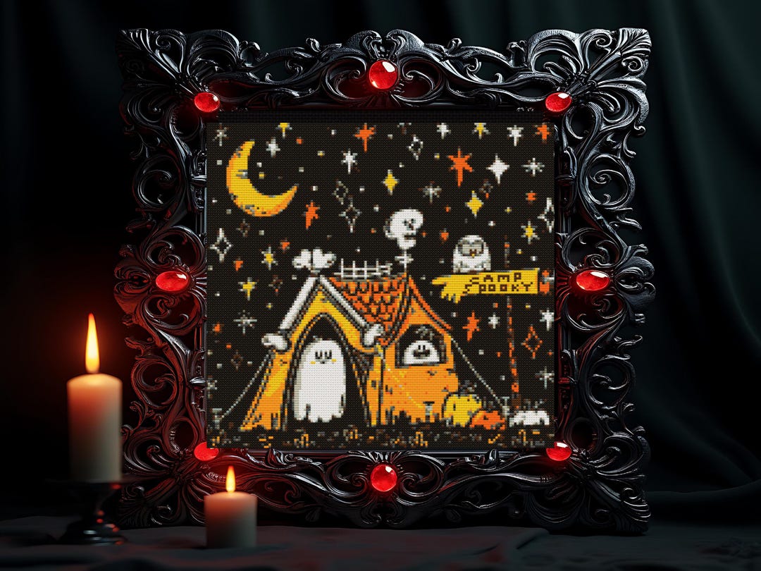 Spooky Camp Cross Stitch Pattern , Halloween Cross Stitch Pattern ...