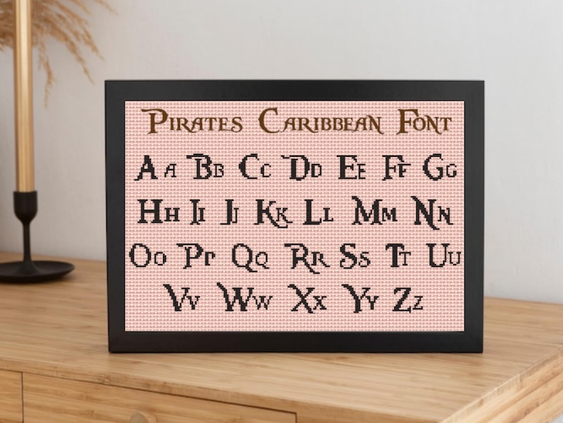 Pirates of Caribbean Font Cross Stitch Pattern, Cross Stitch Alphabet ...