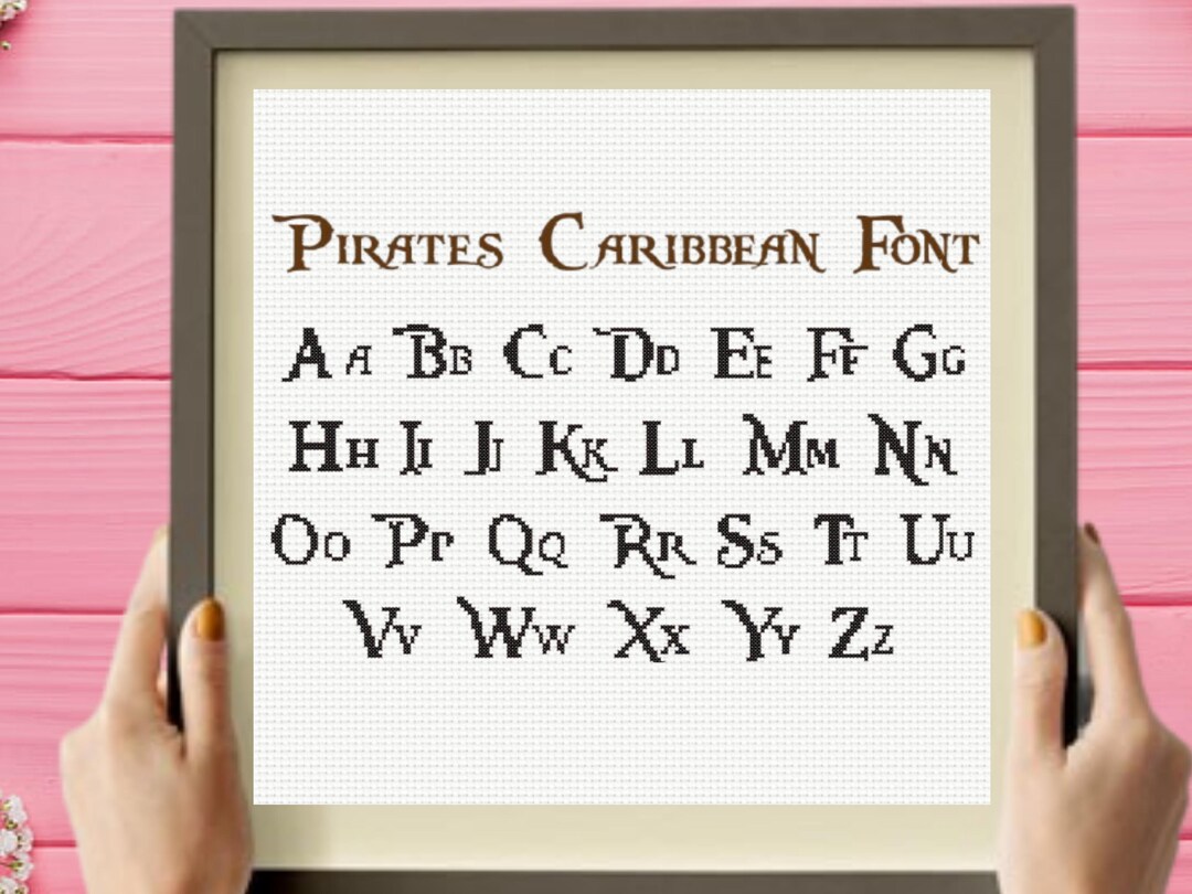 Pirates of Caribbean Font Cross Stitch Pattern, Cross Stitch Alphabet ...