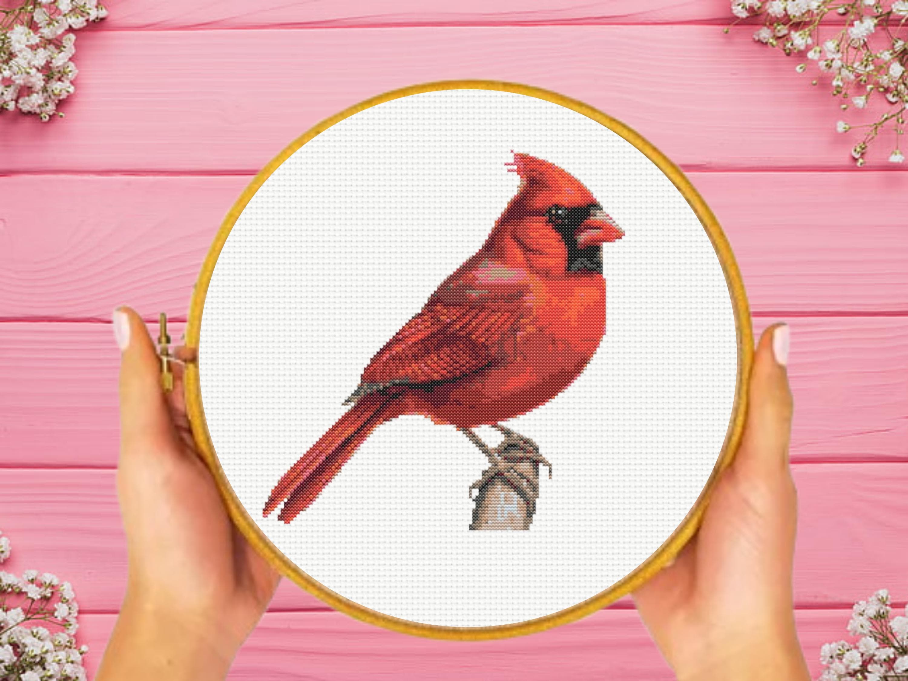 Red Cardinal Cross Stitch Pattern , Bird Cross Stitch Pattern, Instant ...