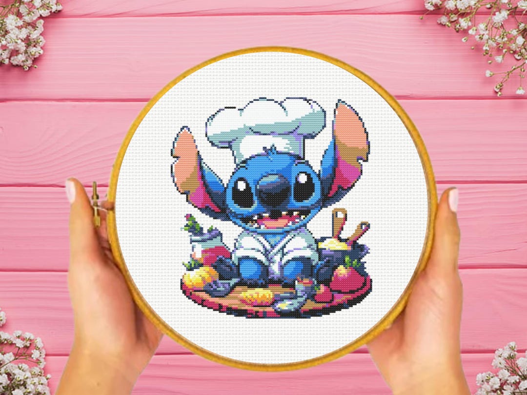Stitch Cross Stitch Pattern, Chef Stitch Cross Stitch Pattern, Instant ...