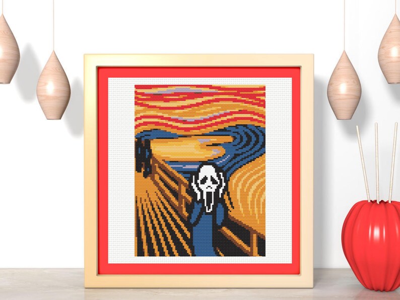 Scream Cross Stitch Pattern, Funny Art Cross Stitch Pattern, Instant ...