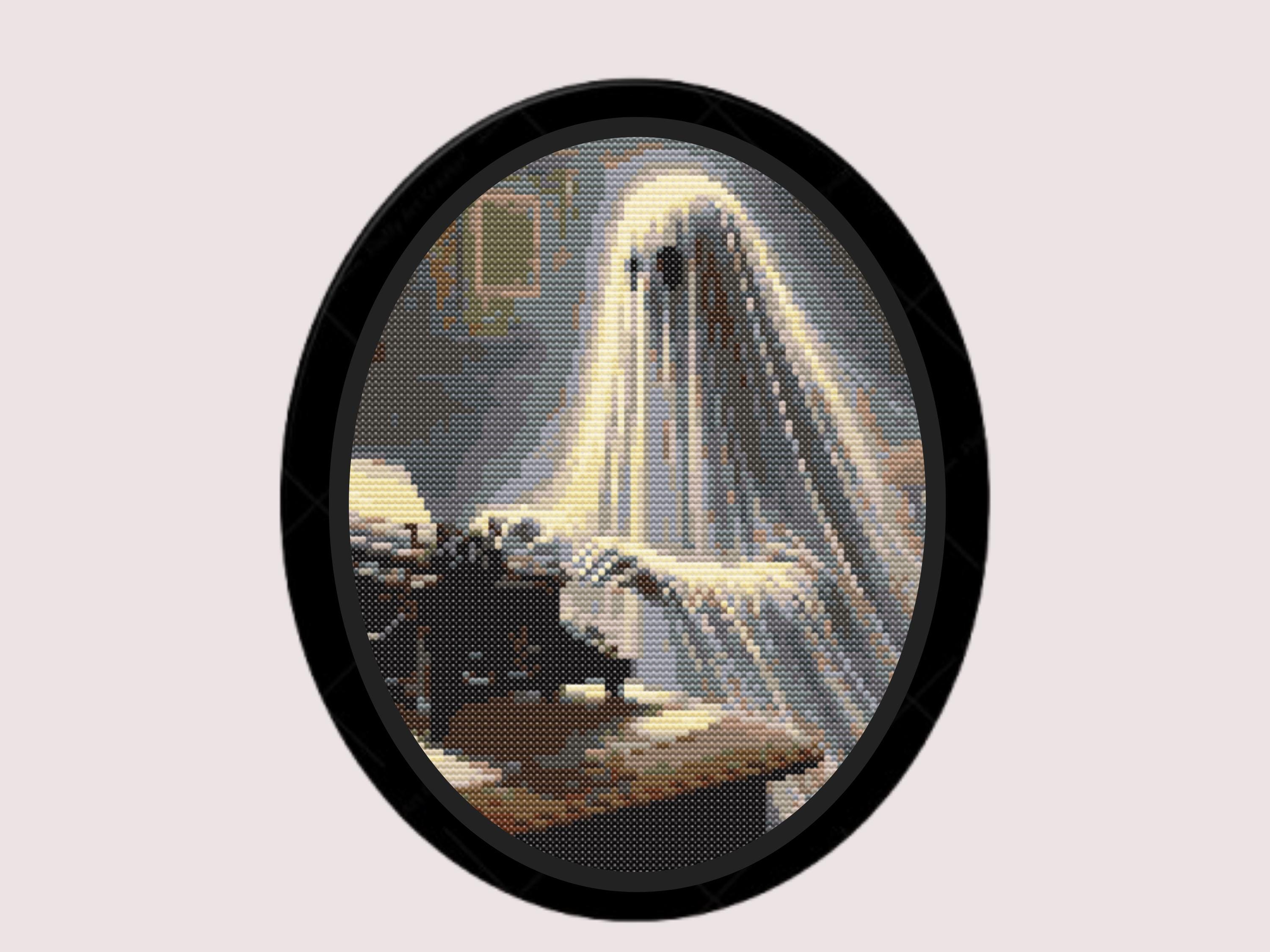Typewriter Ghost Cross Stitch Pattern , Ghost Embroidery, Instant Pdf ...