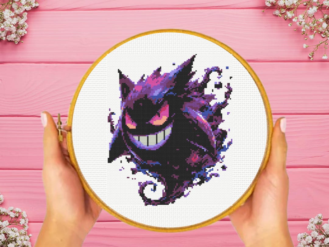 Gengar Cross Stitch Pattern , Pokemon Cross Stitch Pattern, Instant ...