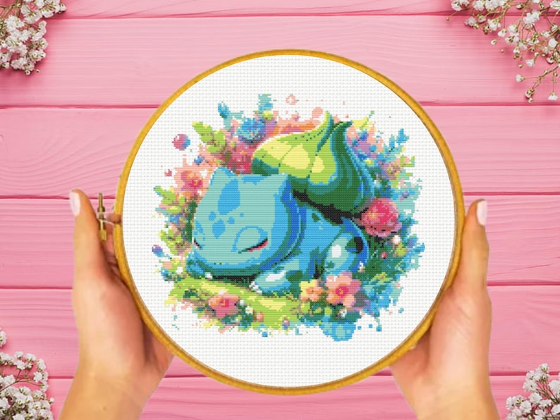 Bulbasaur Cross Stitch Pattern, Pokemon Cross Stitch Pattern, Instant ...