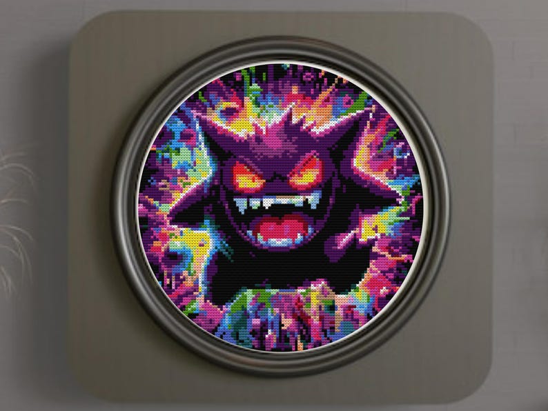 Gengar Cross Stitch Pattern , Pokemon Cross Stitch Pattern, Instant ...
