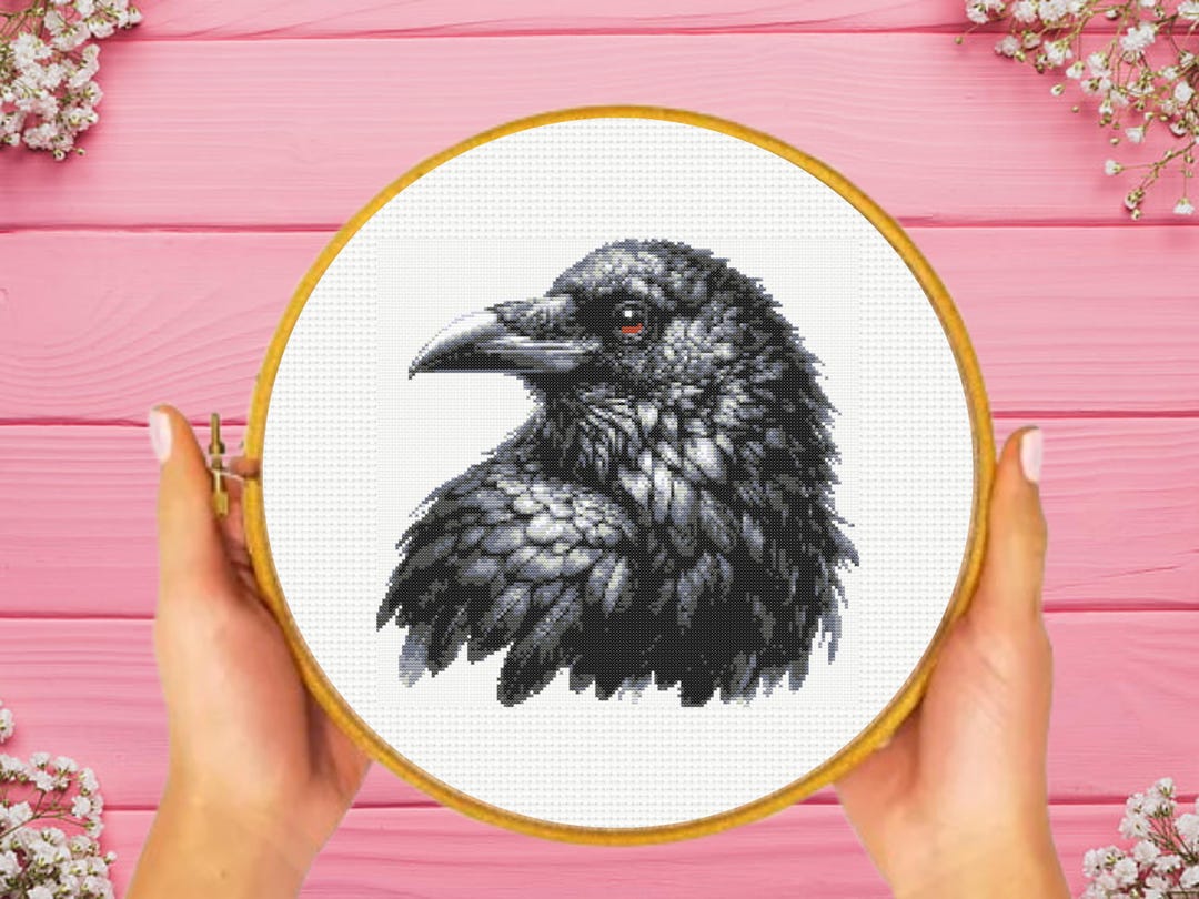 Raven Cross Stitch Pattern, Instant Download - Etsy