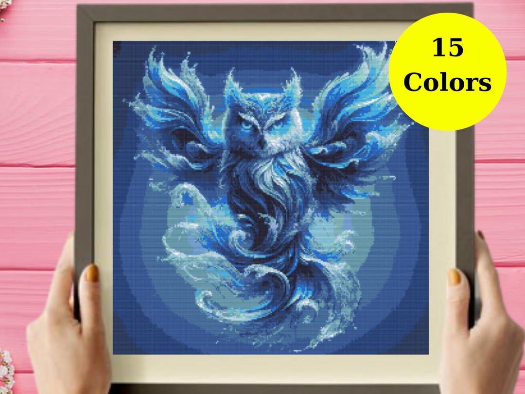 Elemental Owl Cross Stitch Pattern , Realistic Cross Stitch Pattern ...