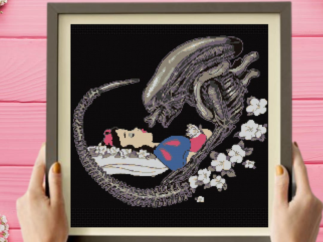 Xenomorph and Snow White Cross Stitch Pattern , Instant Pdf Download - Etsy