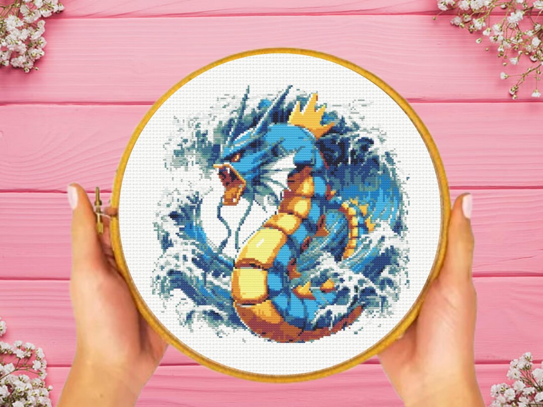 Gyarados Cross Stitch Pattern , Pokemon Cross Stitch Pattern, Instant ...