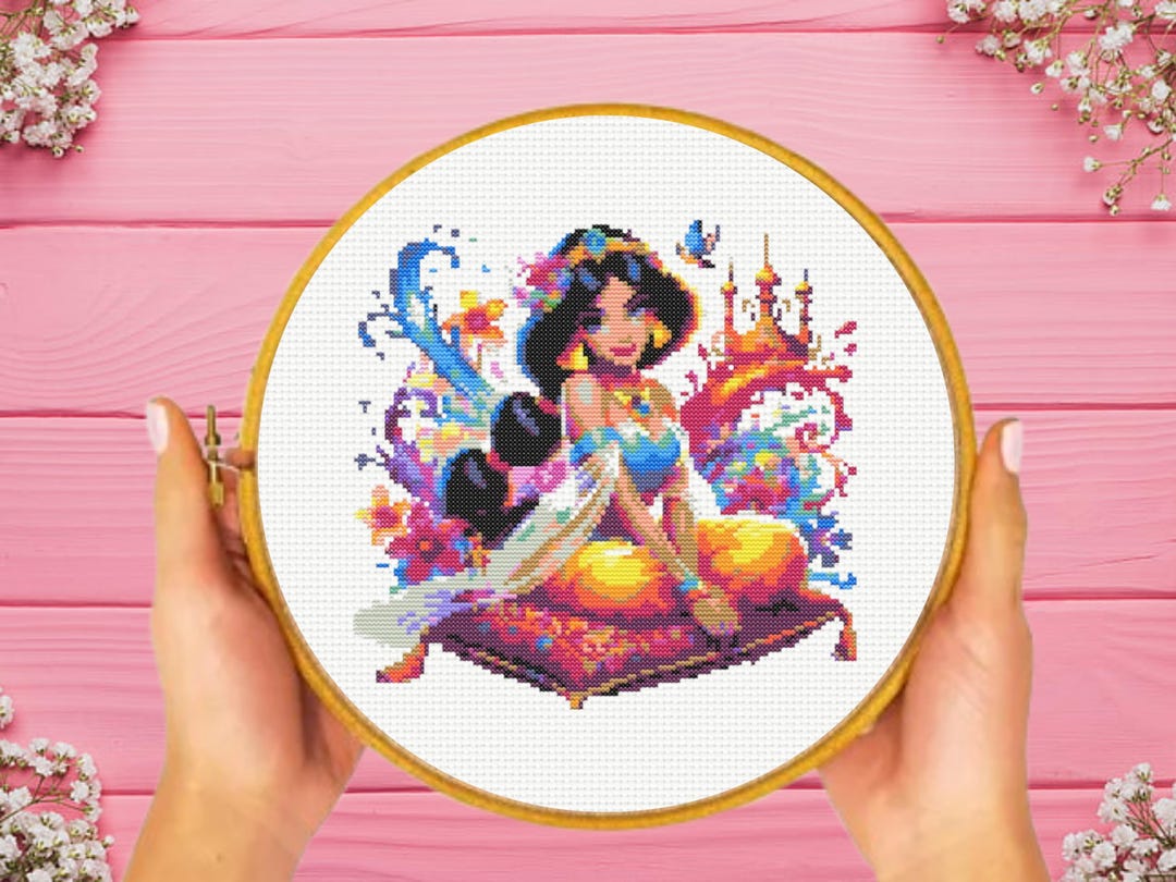 Jasmine Cross Stitch Pattern , Princess Cross Stitch Pattern, Instant ...