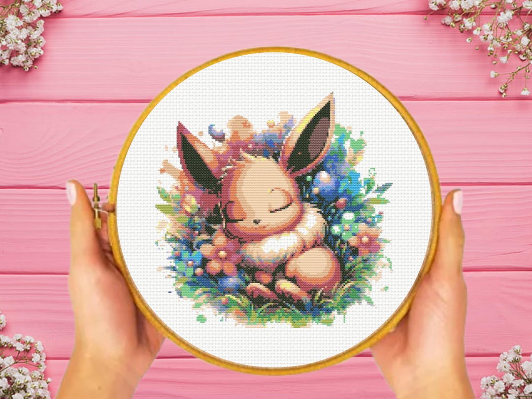 Eevee Cross Stitch Pattern, Pokemon Cross Stitch Pattern, Instant ...