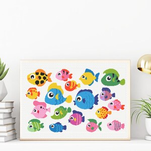 Tropical Fish Cross Stitch Pattern , Aquarium Fishes Cross Stitch ...