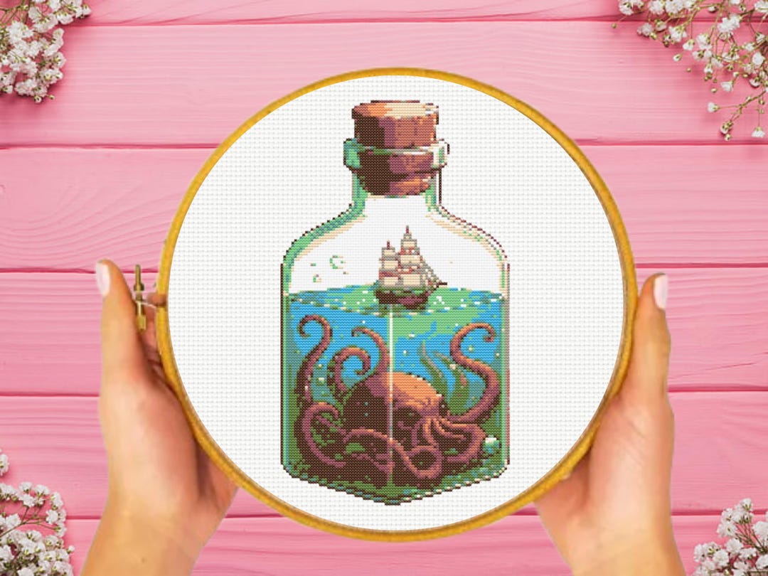 Kraken Cross Stitch Pattern , Sea Monster Cross Stitch Pattern, Instant ...