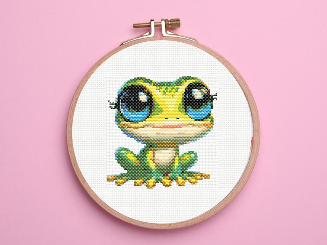Cute Frog Cross Stitch Pattern , Baby Animal Cross Stitch Pattern ...