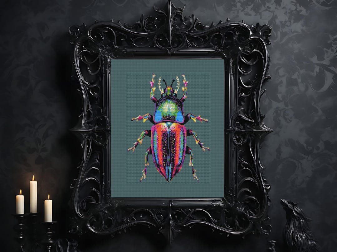Scarab Beetle Cross Stitch Pattern , Bug Embroidery, Instant Pdf ...