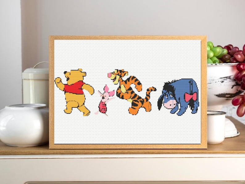 Winnie the Pooh Cross Stitch Pattern , Piglet, Tigger, Eeyore Cross ...