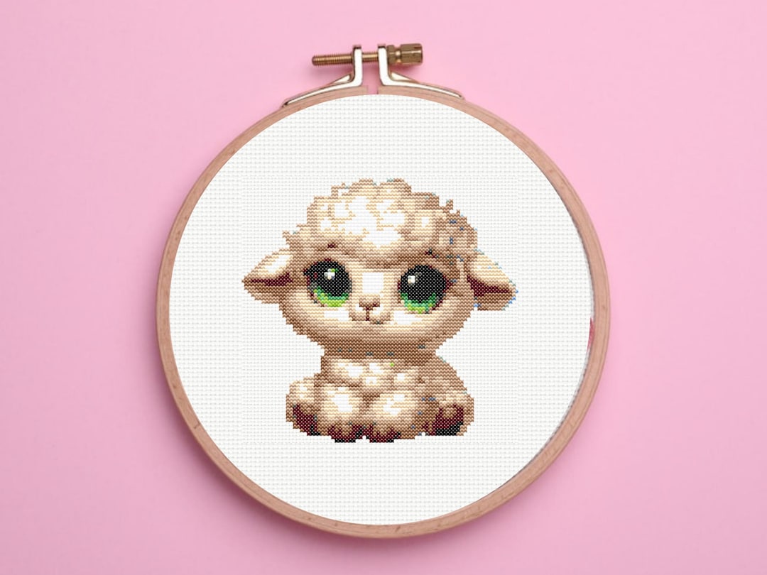 Baby Sheep Cross Stitch Pattern , Cute Sheep Cross Stitch Pattern ...