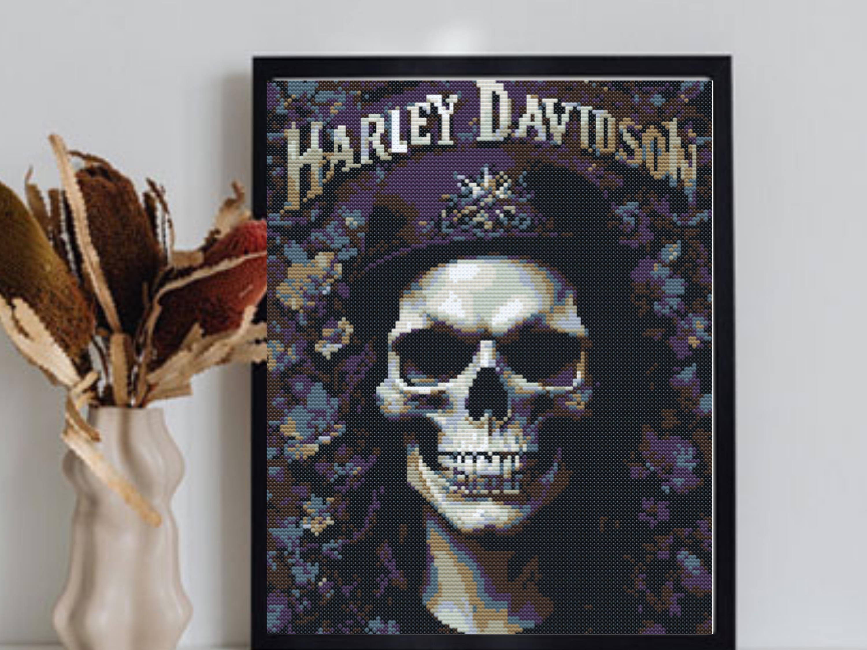 Harley Davidson Cross Stitch Pattern | Motorcycle Cross Stitch Pattern ...