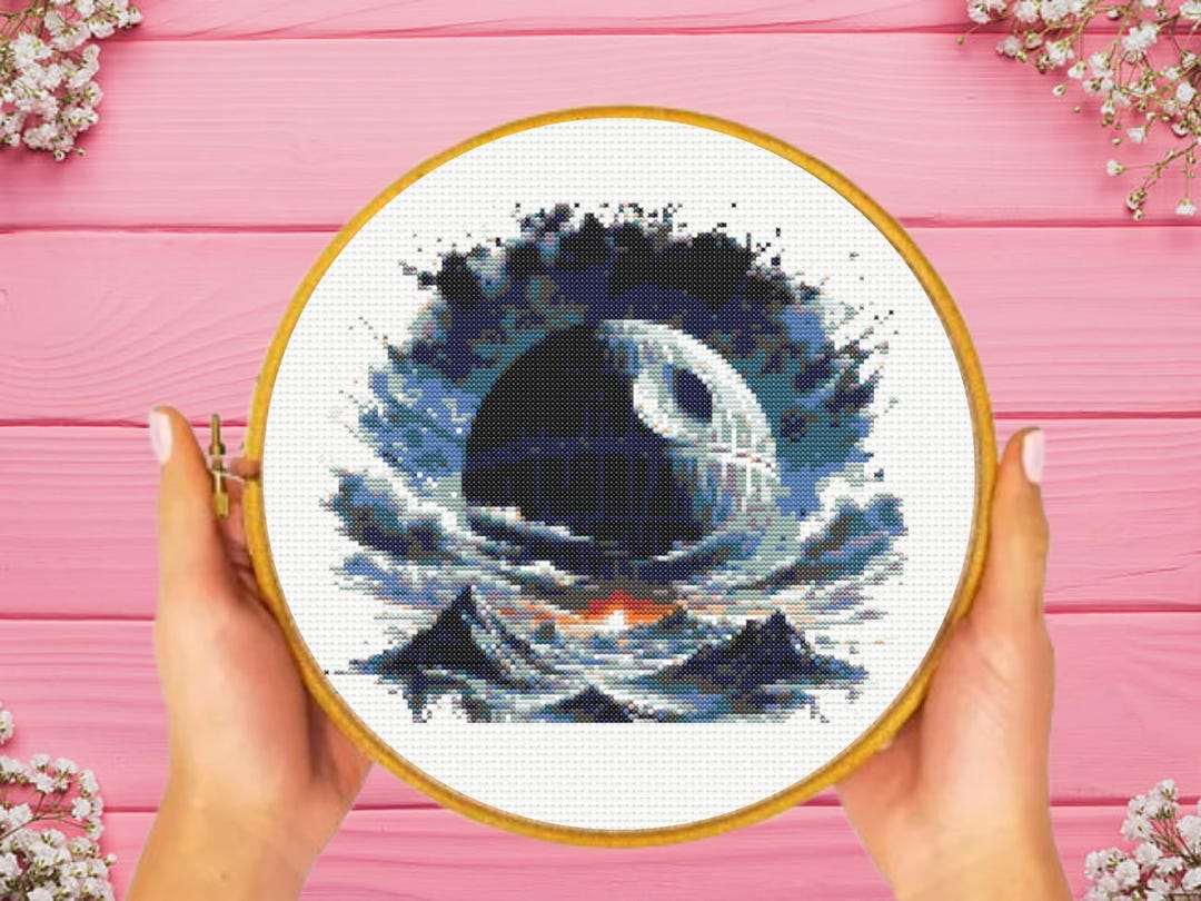 Death Star Cross Stitch Pattern, Space Wars Cross Stitch Pattern ...