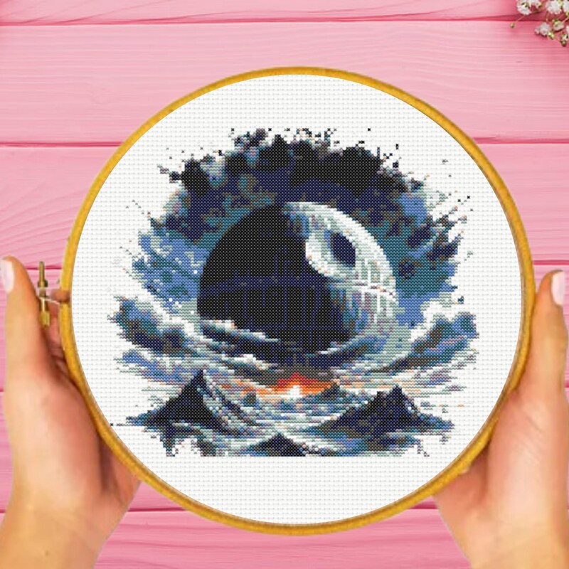 Death Star Cross Stitch - Etsy