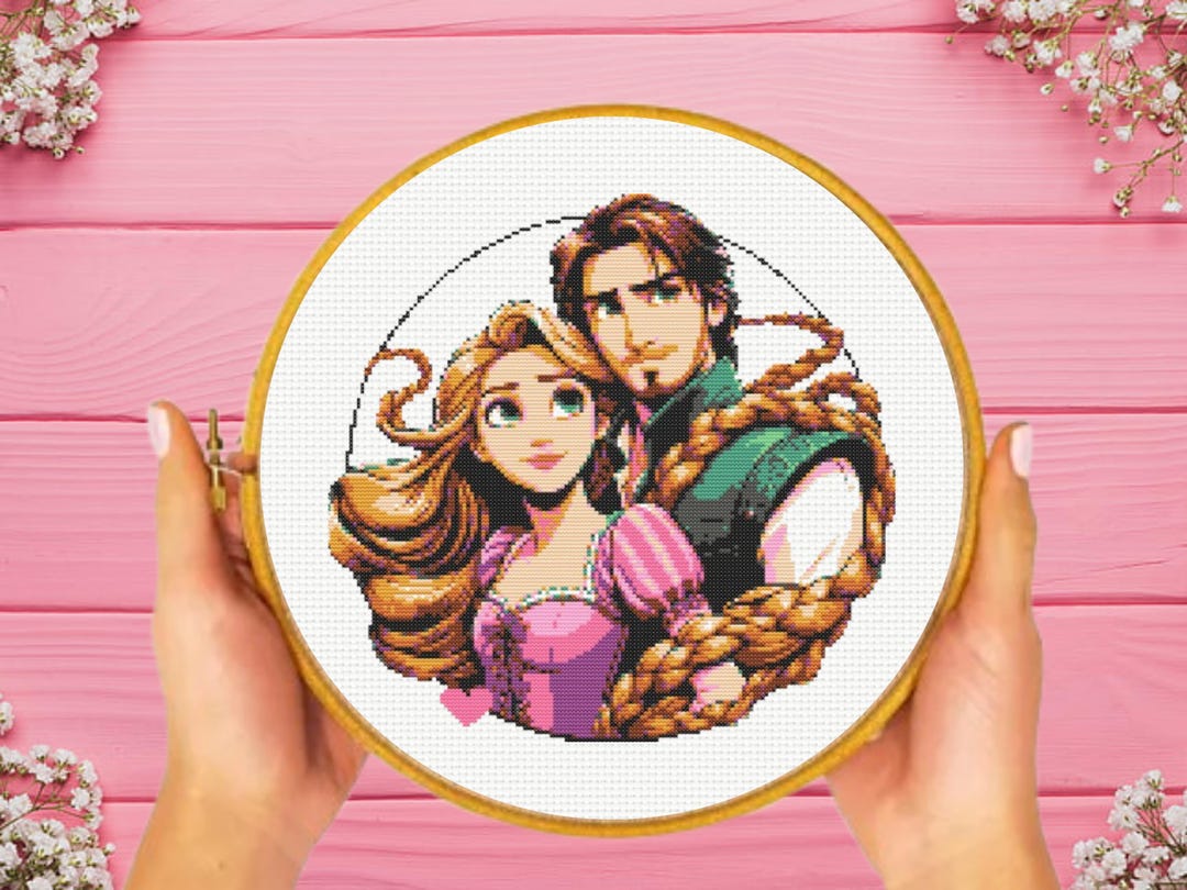 Rapunzel and Flynn Rider Cross Stitch Pattern, Instant Download - Etsy