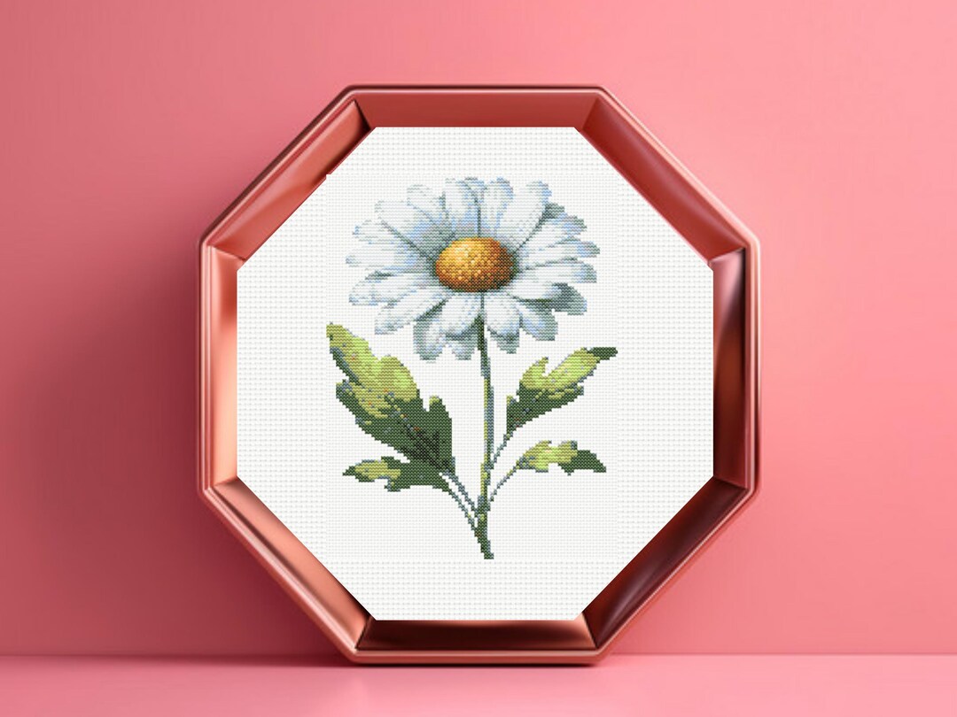 Daisy Cross Stitch Pattern, Flower Cross Stitch Pattern, Modern Cross ...