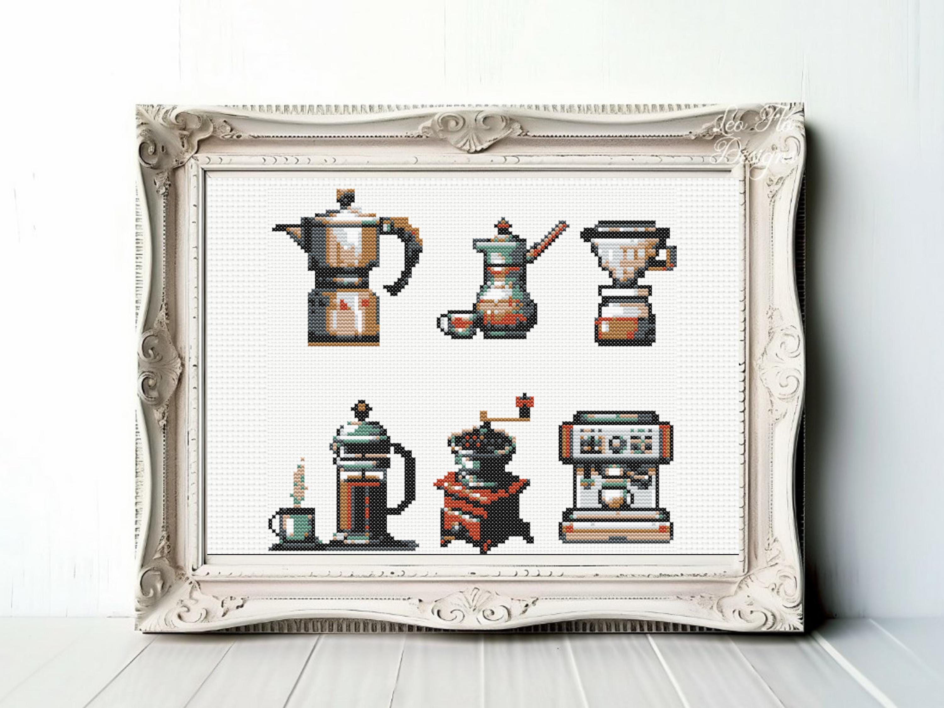 Coffee Cross Stitch Patterns, Coffee Makers Cross Stitch Pattern ...