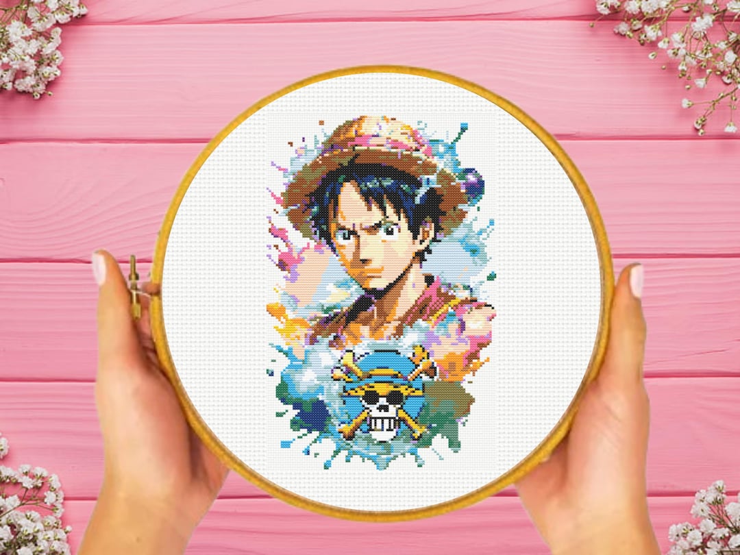 One Piece Cross Stitch Pattern, Monkey D Luffy Cross Stitch Pattern ...