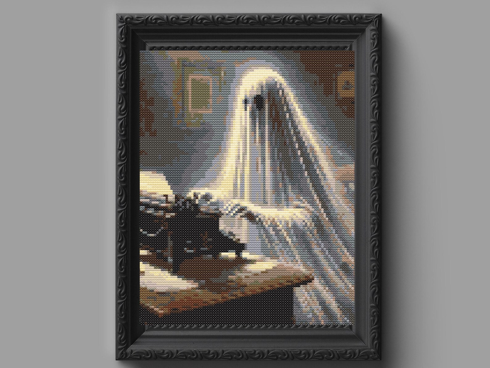 Typewriter Ghost Cross Stitch Pattern , Ghost Embroidery, Instant Pdf ...