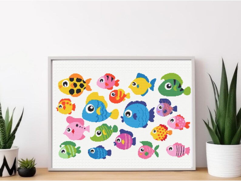 Tropical Fish Cross Stitch Pattern , Aquarium Fishes Cross Stitch ...