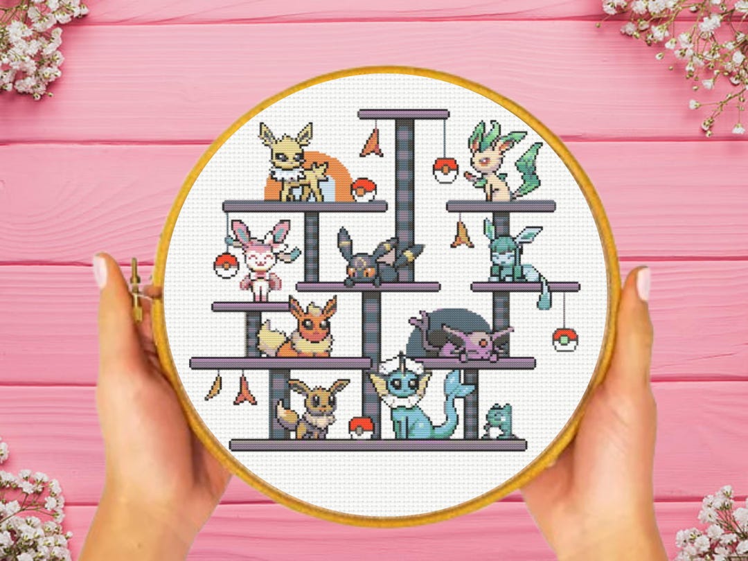 Eeveelutions Cross Stitch Pattern , Pokemon Cross Stitch Pattern ...