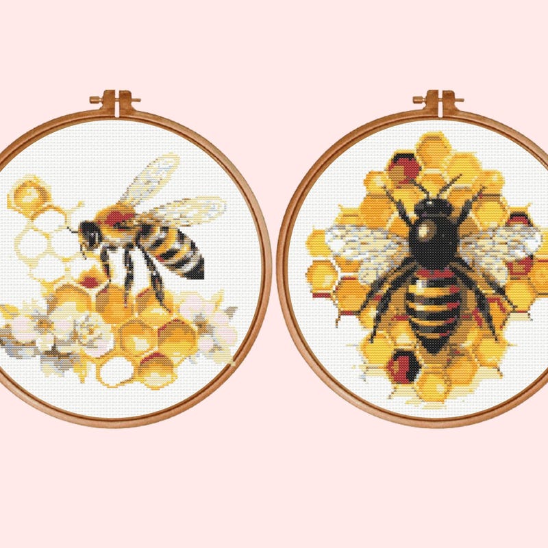 Bee Cross Stitch - Etsy
