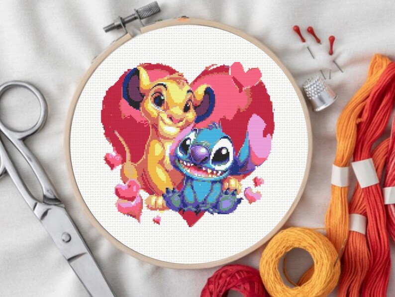 Stitch Cross Stitch Pattern, Simba Cross Stitch Pattern, Lion King ...