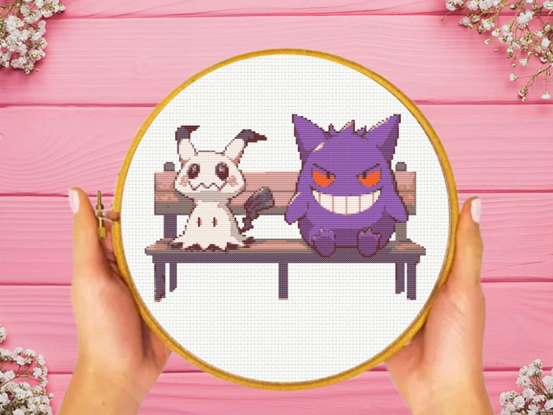 Mimikyu Cross Stitch Pattern, Gengar Cross Stitch Pattern, Pokemon ...
