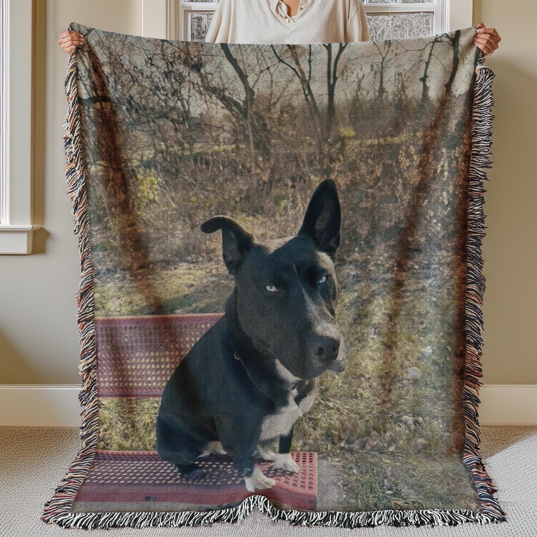 Custom Photo Woven Blanket: Personalized Tapestry Throw, Cotton Yarn - Etsy