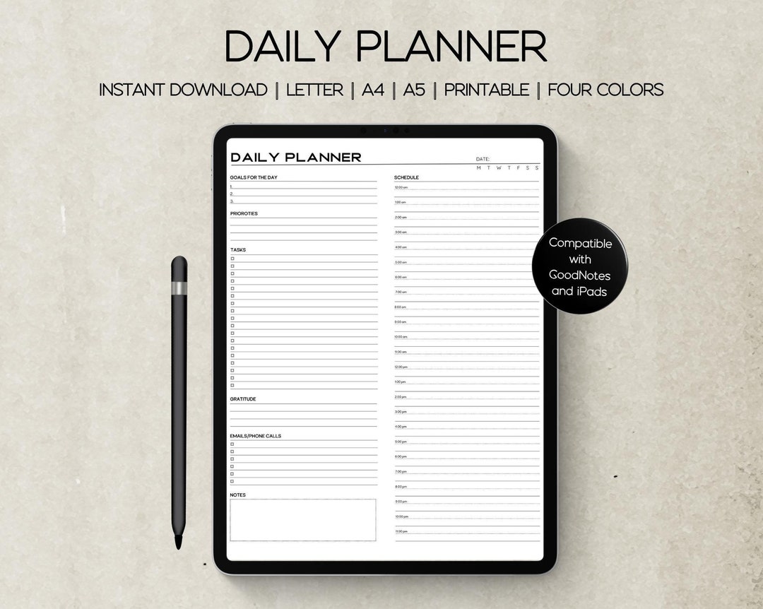 Daily Digital Planner, Digital Daily Planner for Men, Digital Planner ...