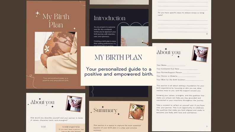 Printable Birth Plan: Your Step by Step Personalized Guide to a ...