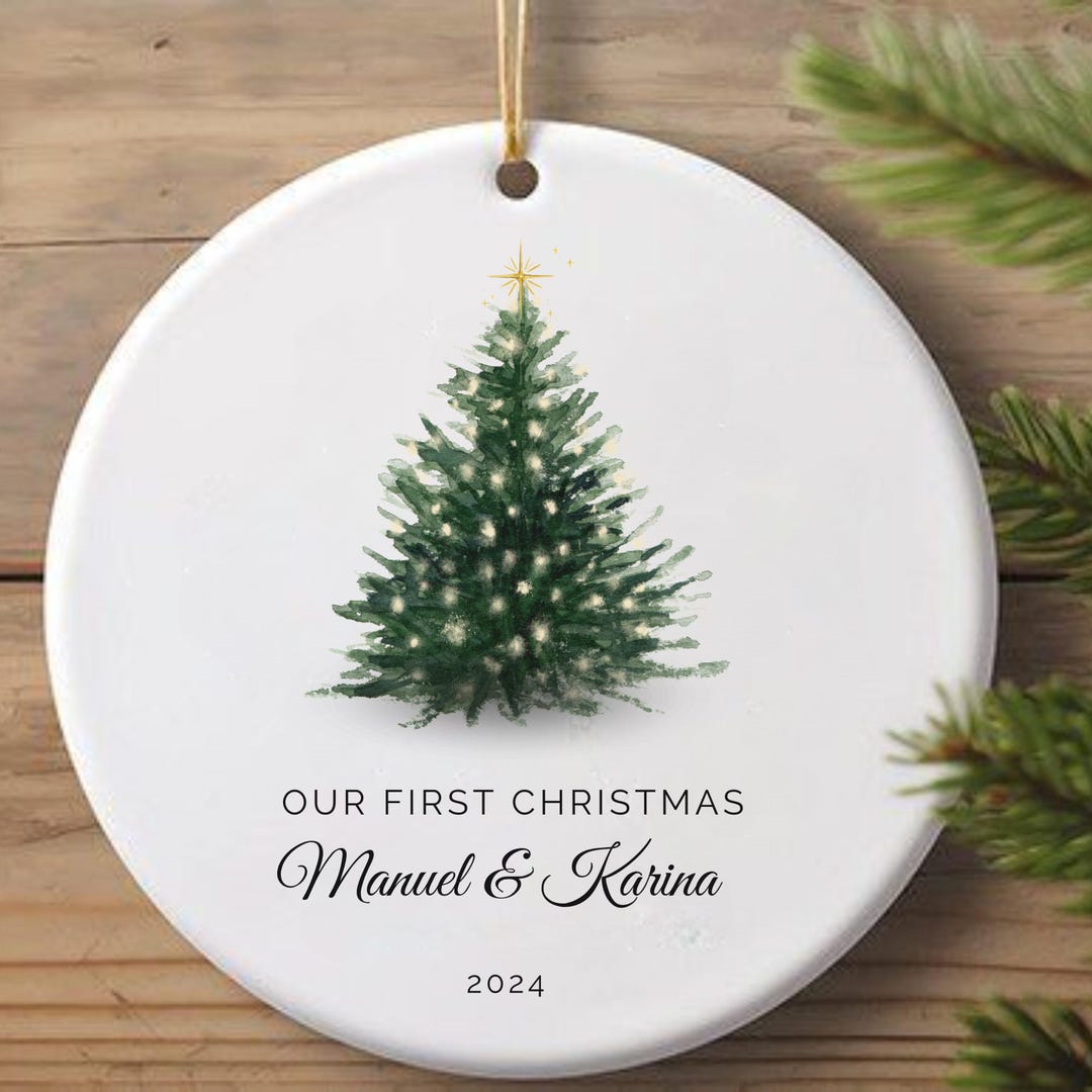 2024 First Christmas Married Ornament, Personalized Married Christmas ...