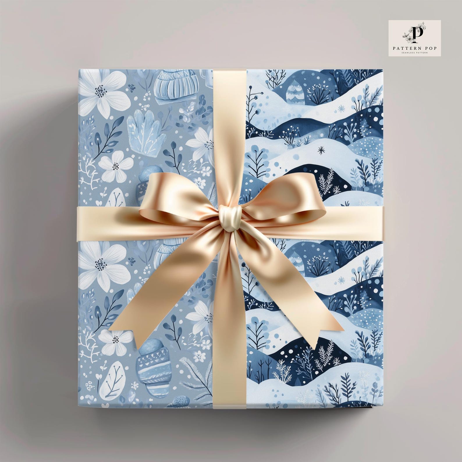 Christmas Digital Paper - Winter Wonderland - Soft Blues Seamless ...