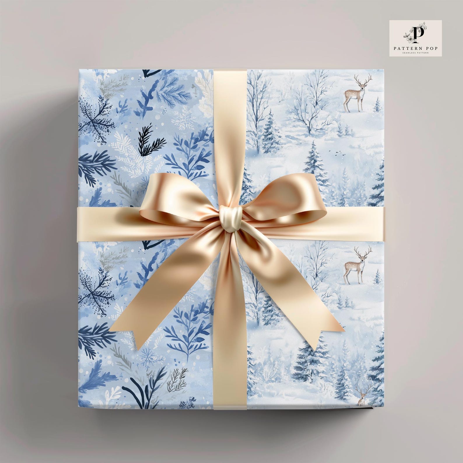 Christmas Digital Paper - Winter Wonderland - Soft Blues Seamless ...