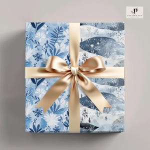 Christmas Digital Paper - Winter Wonderland - Soft Blues Seamless ...